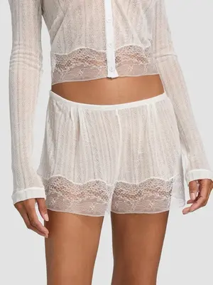 Kiki De Montparnasse Pointelle-knit Lace Shorts