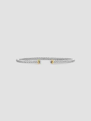 David Yurman Micro Cable Flex Bracelet In Sterling Silver Silver