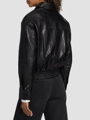NILI LOTAN Aime Leather Bomber Jacket