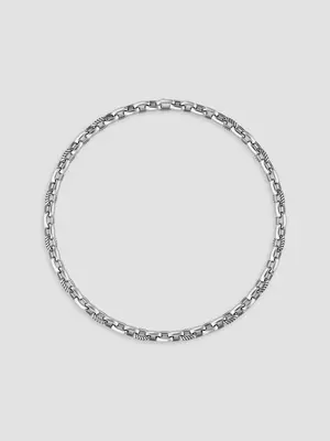 David Yurman Chevron Oval Link Necklace In Sterling 10mm