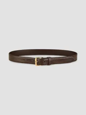 NILI LOTAN Sloane Croc-embossed Leather Belt - Dark Brown