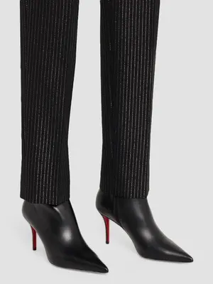 CHRISTIAN LOUBOUTIN Miss Z 80mm Leather Zipped Booties