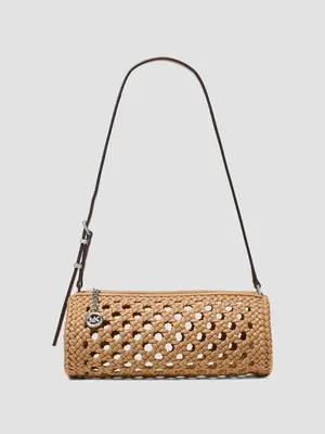 Michael Kors Small Open-weave Barrel Pouchette - Peanut