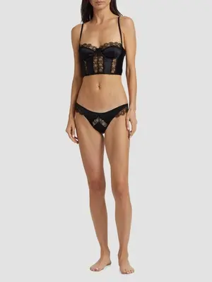 Kiki De Montparnasse Satin & Lace Longline Bra
