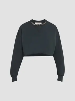GOLDEN GOOSE Golden Jeweled Cropped Sweatshirt