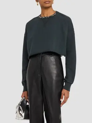 GOLDEN GOOSE Golden Jeweled Cropped Sweatshirt