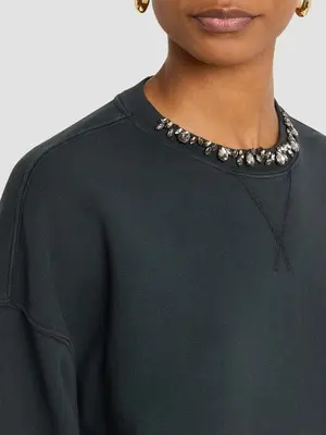 GOLDEN GOOSE Golden Jeweled Cropped Sweatshirt