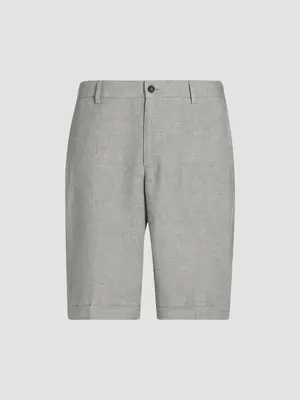SAKS FIFTH AVENUE Linen Straight-cut Chino Shorts Grey