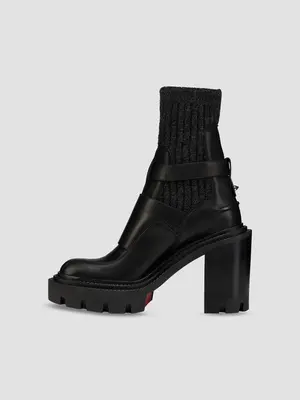 CHRISTIAN LOUBOUTIN Cortinetta College Leather 100mm Zipped Booties