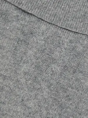 NILI LOTAN Jovan Cashmere Polo Sweater - Pebble Grey Heather
