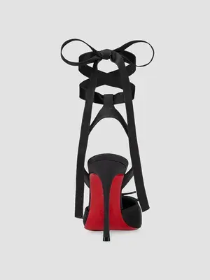 CHRISTIAN LOUBOUTIN Cassia Lace Up 100mm Satin Pumps - Black