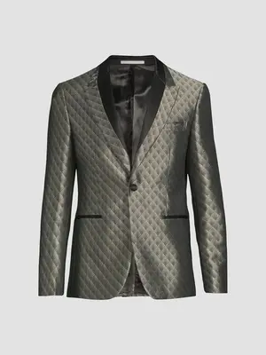 Pal Zileri Geometric Single-breasted Dinner Jacket - Grey