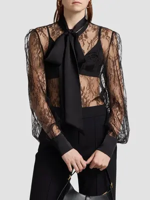 Kiki De Montparnasse Lace Tie-neck Blouse
