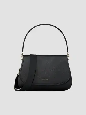 Michael Kors Holmes Medium Leather Convertible Messenger Bag - Black