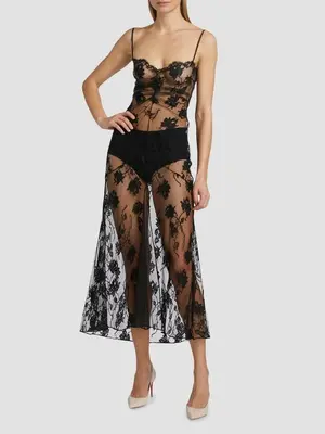 Kiki De Montparnasse Dominique Sheer Lace Midi-dress