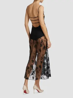 Kiki De Montparnasse Dominique Sheer Lace Midi-dress