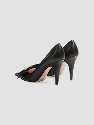 Valentino Garavani Bowow 100mm Pumps In Kidskin - Black