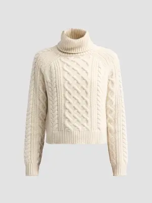 NILI LOTAN Ezren Wool Cable-knit Sweater - Ivory