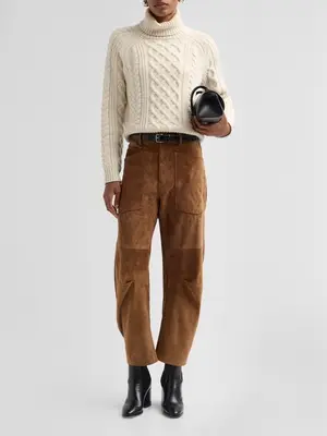 NILI LOTAN Ezren Wool Cable-knit Sweater