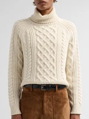 NILI LOTAN Ezren Wool Cable-knit Sweater