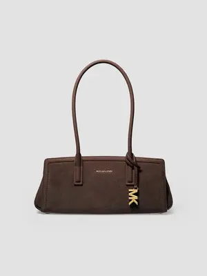 Michael Kors Laila Small Suede Shoulder Tote Bag - Chocolate