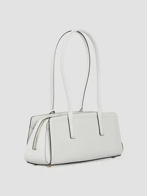 Michael Kors Laila Small Logo Leather Shoulder Bag - Eggshell