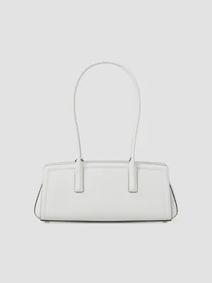 Michael Kors Laila Small Logo Leather Shoulder Bag - Eggshell