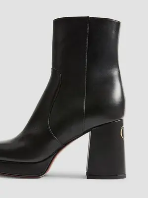 Valentino Garavani Fawcette 90mm Platform Ankle Boots In Calfskin Leather