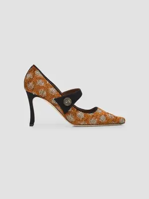 Manolo Blahnik Petronia Geometric Mary Jane Pumps - Black