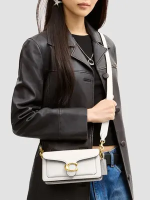 COACH Pebbled Leather Tabby Shoulder Bag 20 - Chalk