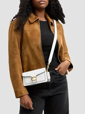 COACH Pebbled Leather Tabby Shoulder Bag 20 - Chalk