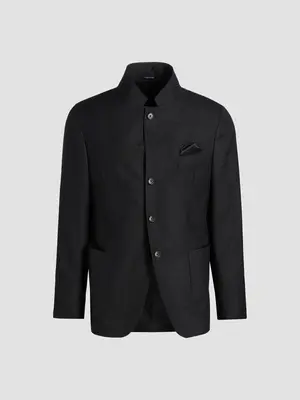 SAKS FIFTH AVENUE Collection Wool-blend Woven Sport Coat - Black