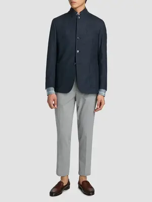SAKS FIFTH AVENUE Collection Wool-blend Woven Sport Coat - Navy