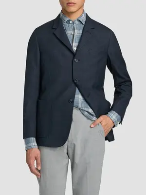 SAKS FIFTH AVENUE Collection Wool-blend Woven Sport Coat - Navy