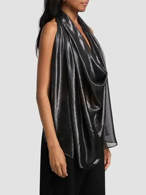 Wardrobe.NYC Metallic Halter Blouse
