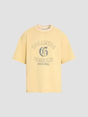 GOLDEN GOOSE Journey Cotton Fleece Short-sleeve T-shirt - Beige