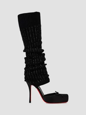 CHRISTIAN LOUBOUTIN Cassia Annmac 100mm Satin And Mesh Pumps - Black