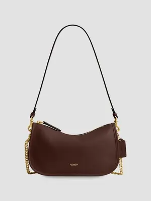 COACH Waverly Leather Shoulder Bag Maple