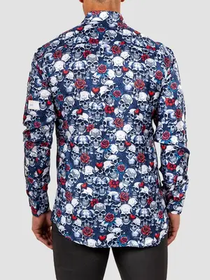 MACEOO Fibonacci Marthyr Skull Rose Shirt