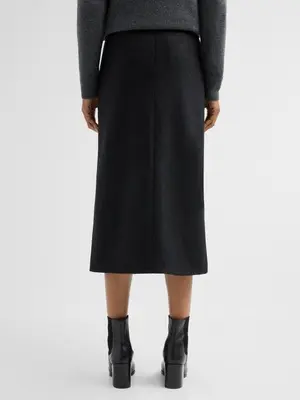 NILI LOTAN Mariha Wool Midi Skirt