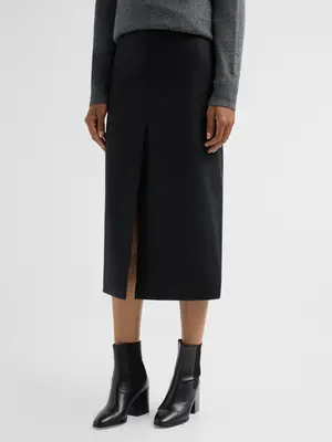 NILI LOTAN Mariha Wool Midi Skirt