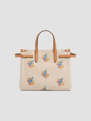 Valentino Garavani Antibes Small Canvas Shopping Bag With Embroidery