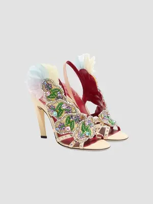 Valentino Garavani Dans Le Foyer 105mm Sandals In Moiré Fabric