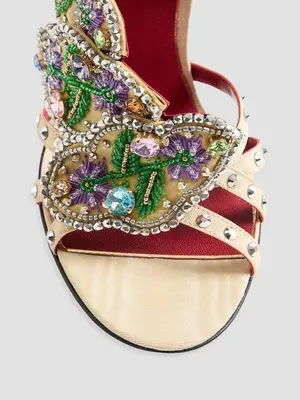 Valentino Garavani Dans Le Foyer 105mm Sandals In Moiré Fabric
