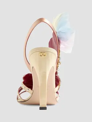 Valentino Garavani Dans Le Foyer 105mm Sandals In Moiré Fabric