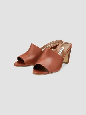 Manolo Blahnik Rapallabar Leather Sandals - Medium Brown