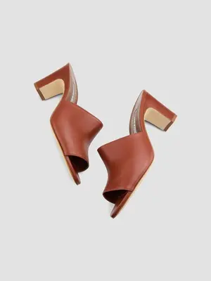 Manolo Blahnik Rapallabar Leather Sandals - Medium Brown