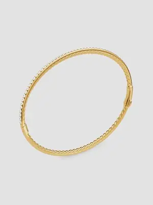 David Yurman Micro Pavé Bracelet In 18k Yellow Gold