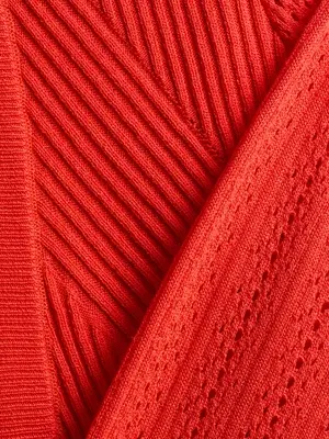 Misook Pointelle-knit Cardigan