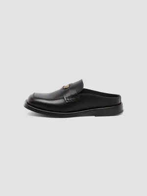 Moschino Leather Open Back Penny Loafers